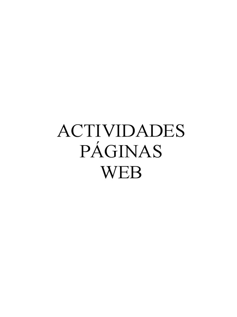 HTML Actividades | PDF | HTML | Informática