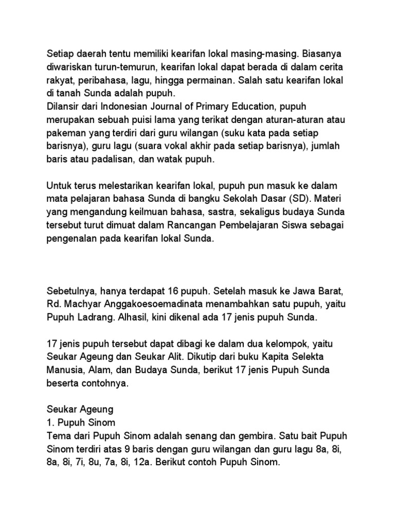 Pupuh | PDF | Seni & Disiplin Bahasa | Seni