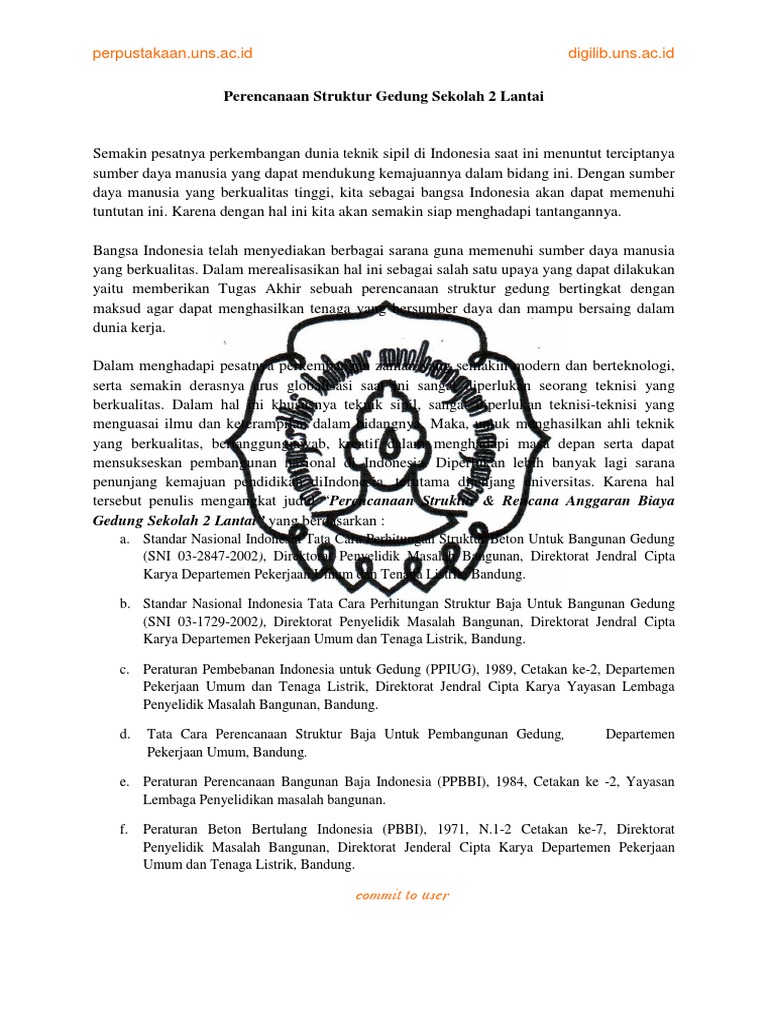 Perencanaan Struktur Gedung Sekolah 2 Lantai: Perpustakaan - Uns.ac ...