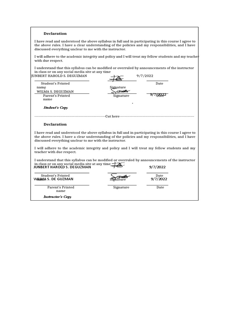Declaration Form | PDF