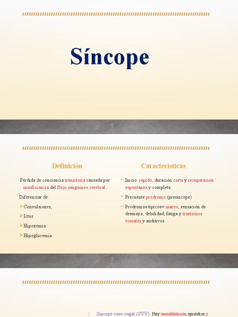 Causas y Tratamientos del Síncope | PDF | Medicina CLINICA | Sistema ...