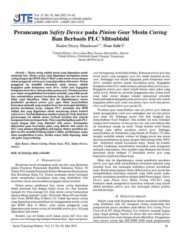 Rancang Safety Device Pinion Gear Curing | PDF
