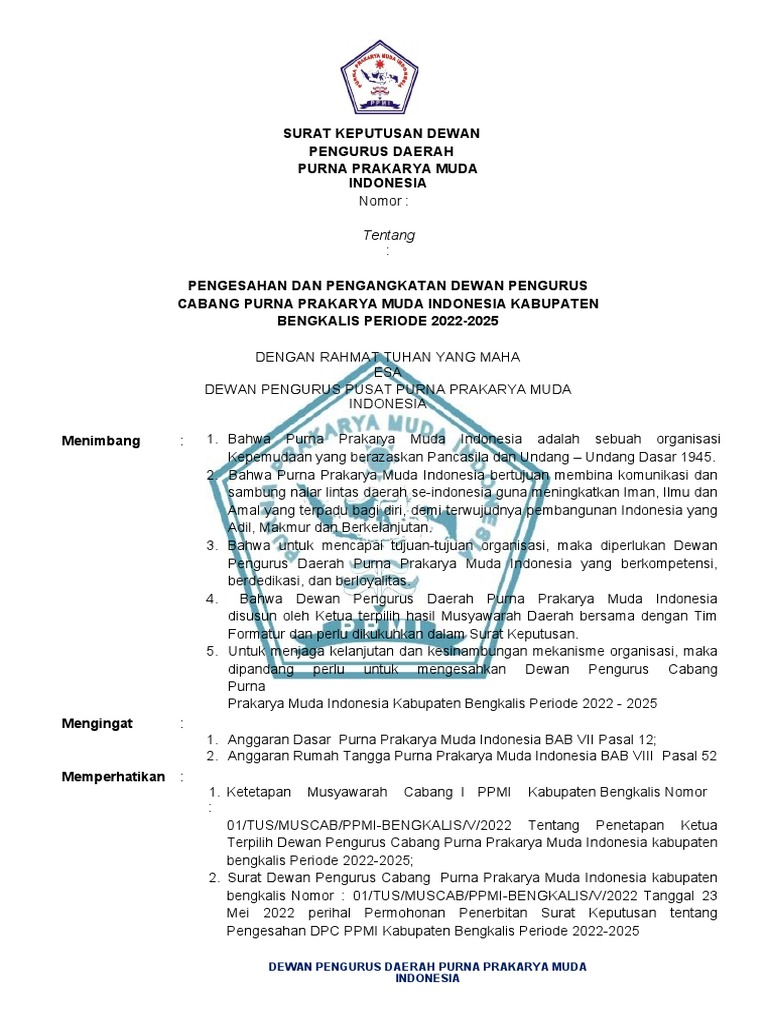 SK DPC Ppmi Riau | PDF