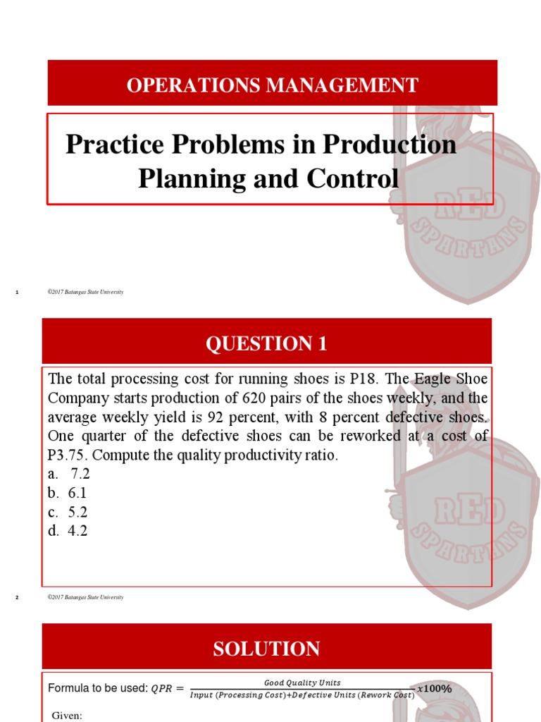 Operations Management Presentation of Problems With Solutions - 1 | PDF | Forecasting | Moving ...