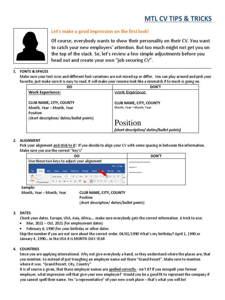 MTL - CV Tips & Tricks | PDF