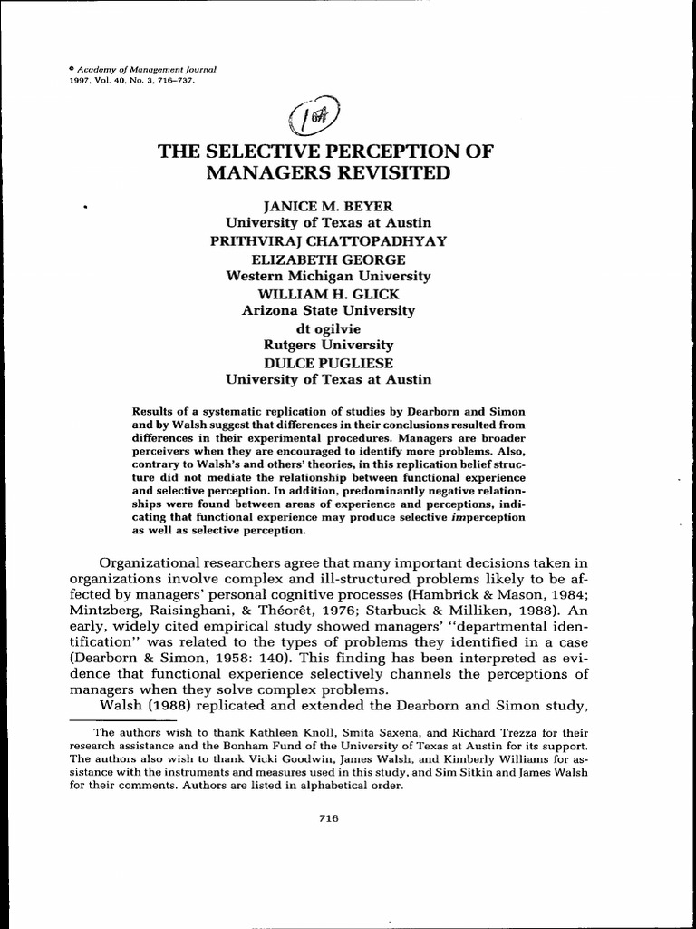 Selective Perception | PDF | Hypothesis | Perception