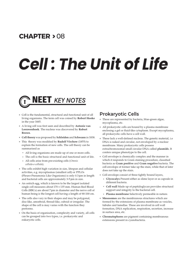 The Unit of Life Worksheet | PDF | Endoplasmic Reticulum | Cell (Biology)