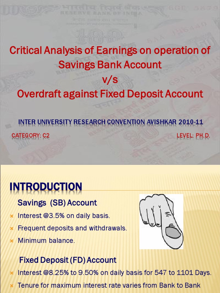 Savings vs Overdraft: A Comparative Study | PDF | Banks | Business