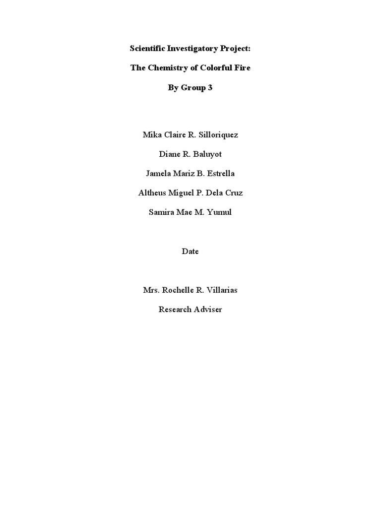 The Chemistry of The Colorful Fire | PDF | Fires | Chemical Substances