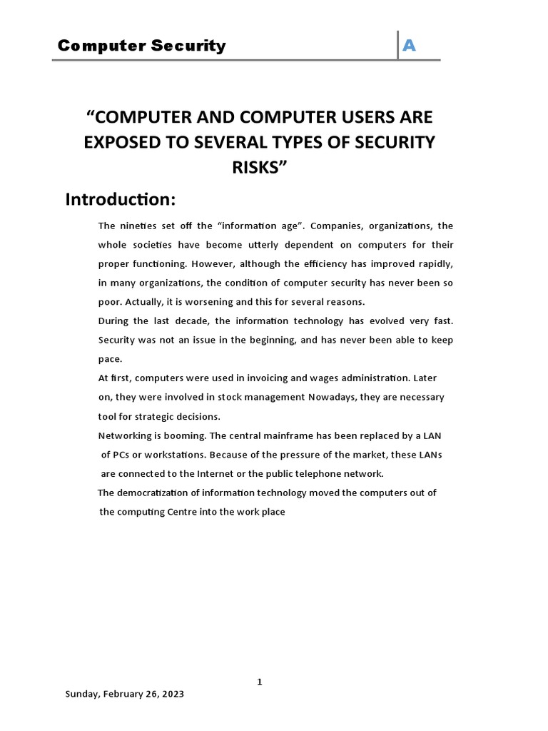 Computer Security Concept Paper | PDF | Computer Security | Security Computer Security Concept Paper | PDF | Computer Security | Security