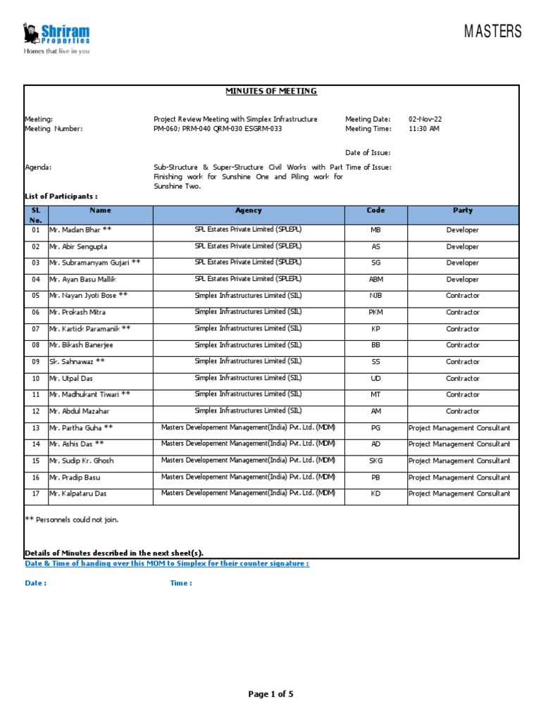 MOM PM 061 PRM 041 QRM 031 ESGRM 034 02 Nov 2022 | Download Free PDF ...