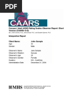 CAARS - Observer Report Short Version | PDF