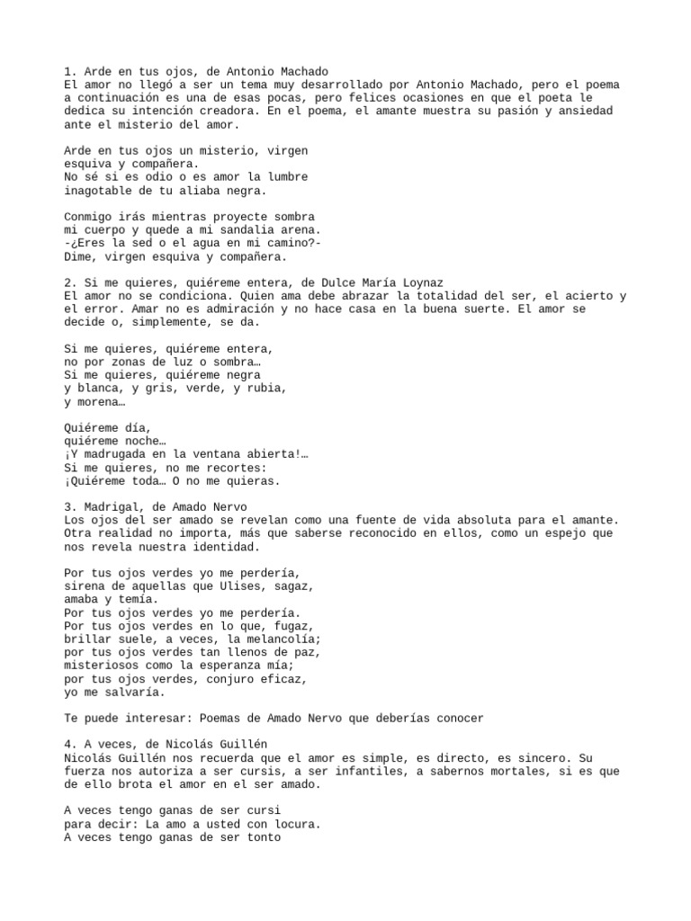 Poemas de Amor | PDF | Amor