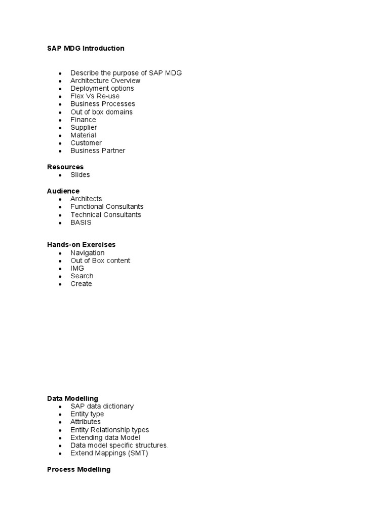 SAP MDG Introduction | PDF | Data Model | Workflow