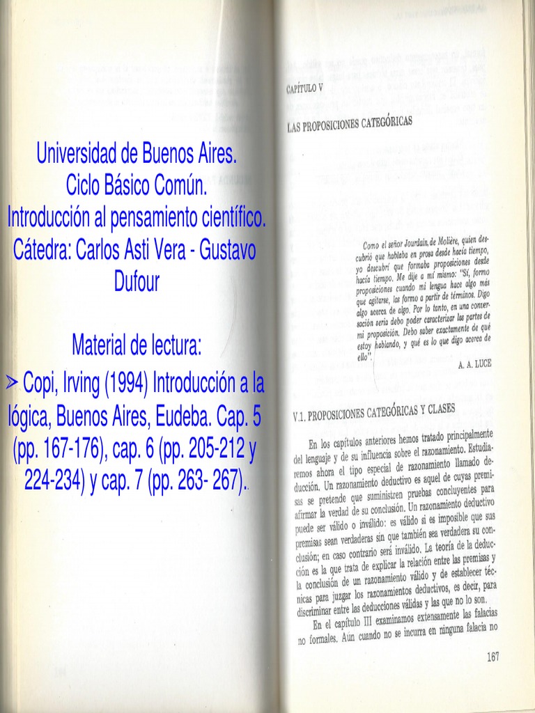 COPI INTRODUCCION A LA LOGICA CAP 5 6 7 - Editado | PDF