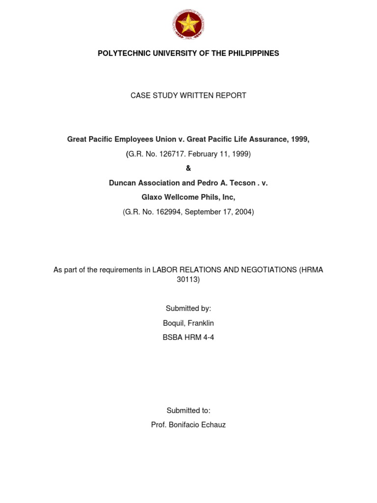 PDF of 2 Case Analysis (Manuscript) 4-4 HRM (LRN) - Boquil, F | PDF | Employment | Supreme Court ...
