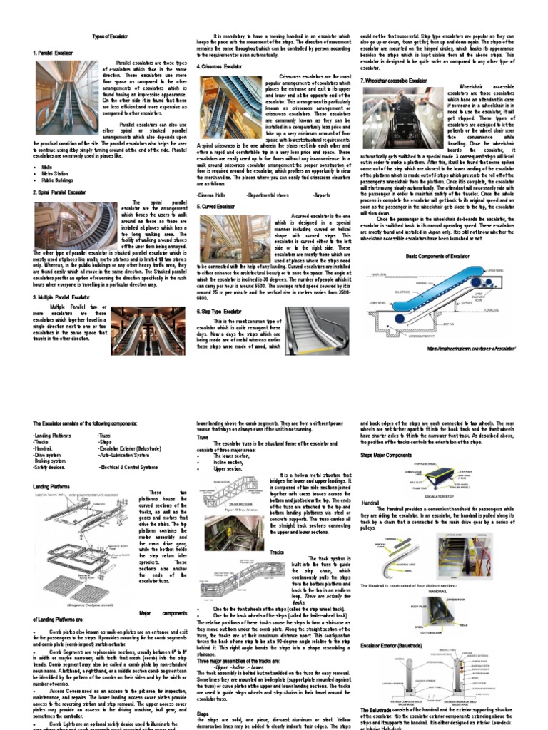 Types of Escalators Explained | PDF | Elevator | Escalator