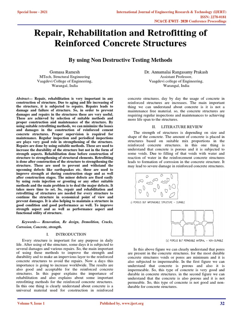 Repair Rehabilitation and Retrofitting of Reinforced Concrete Structures IJERTCONV9IS01008 | PDF ...