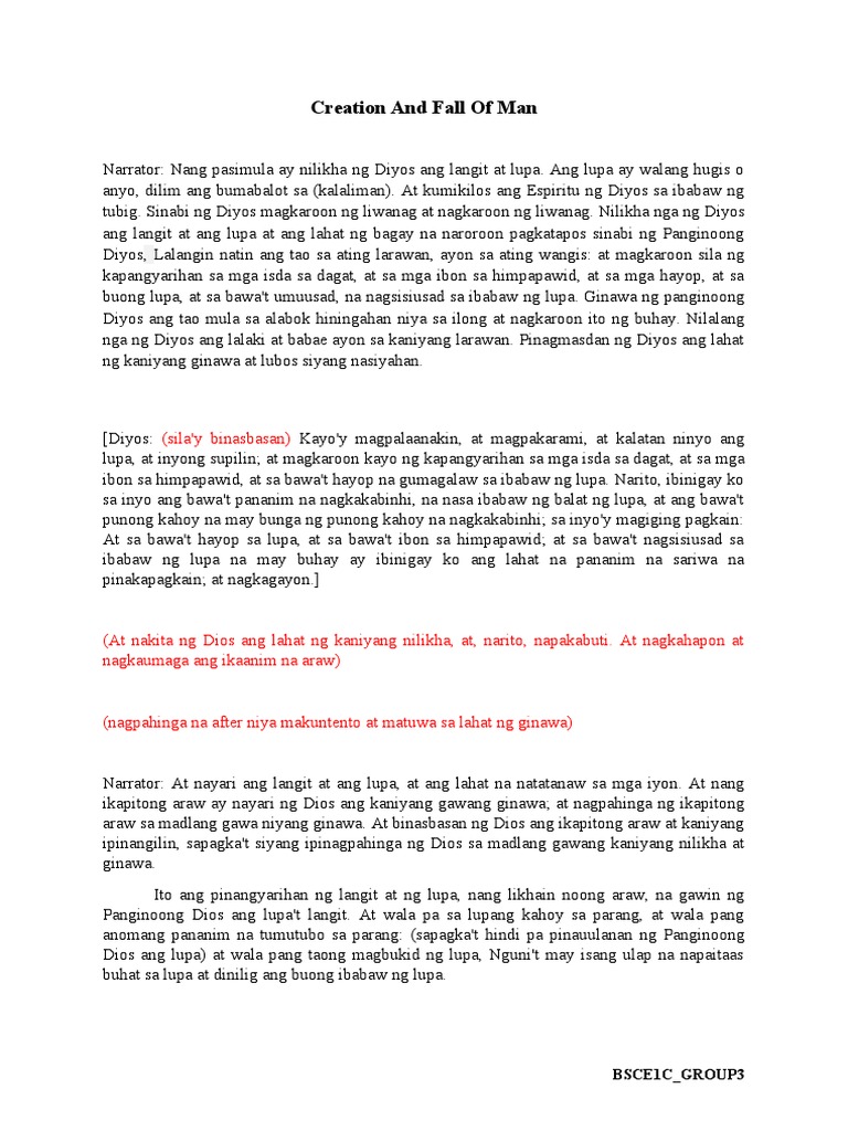 Creation and Fall of Man | PDF