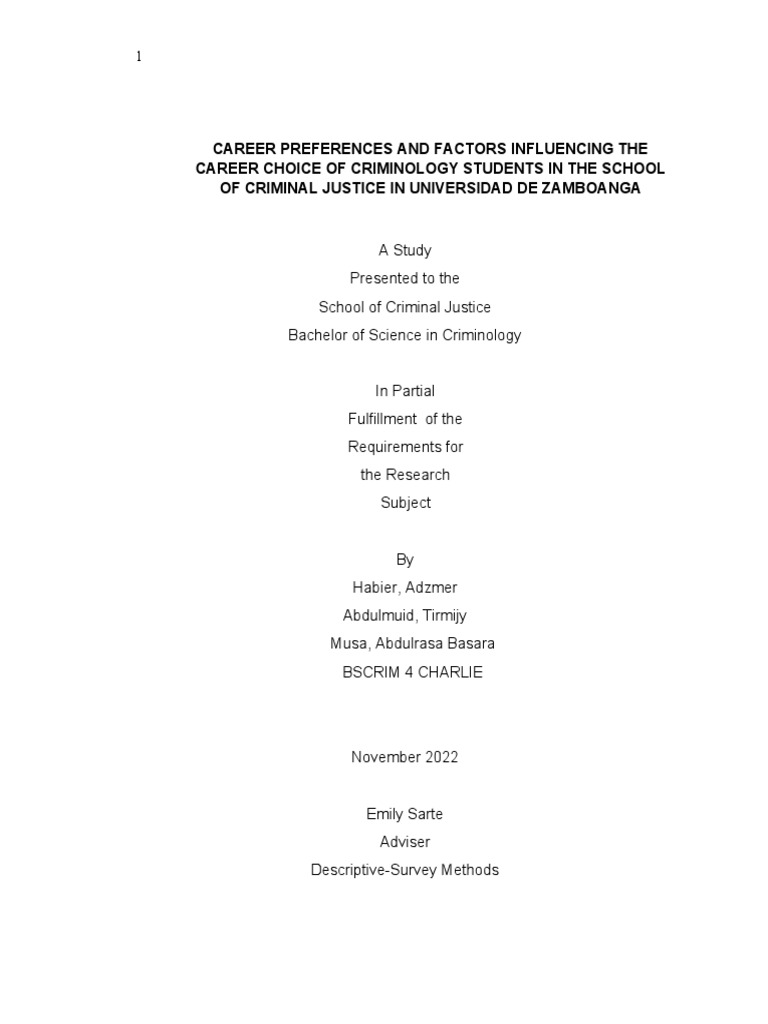 Final Chapter 1 and 2 With Survey Questionaires | PDF | Survey Methodology | Criminology