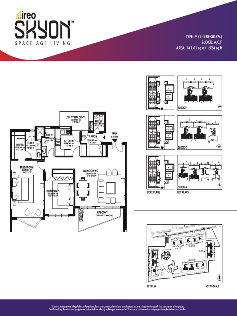 Ireo Skyon Floor Plan 2bhk Type Mr2 Block A C F Ireo Skyon Floor Plan | PDF