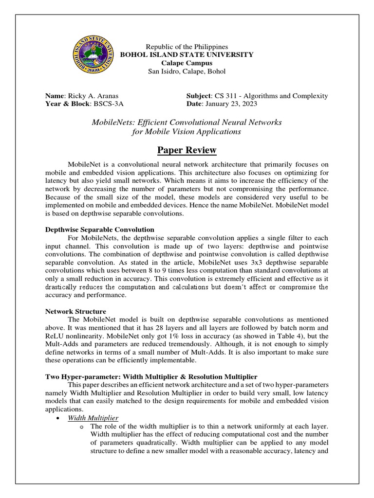 Paper Review - Mobile Nets | PDF | Systems Science | Cybernetics