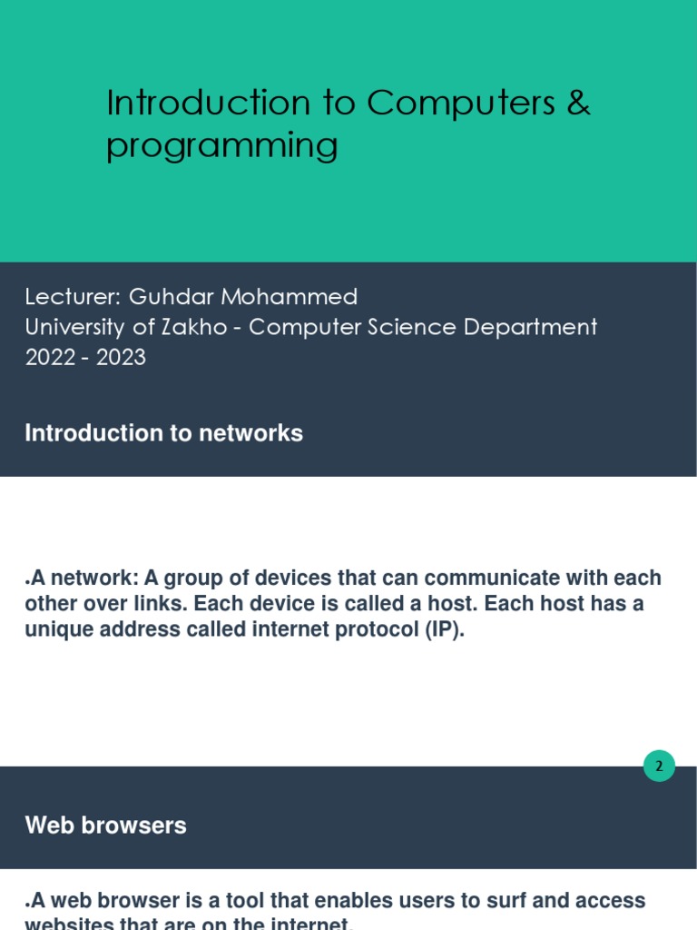 Intro, Computers and Programming | PDF