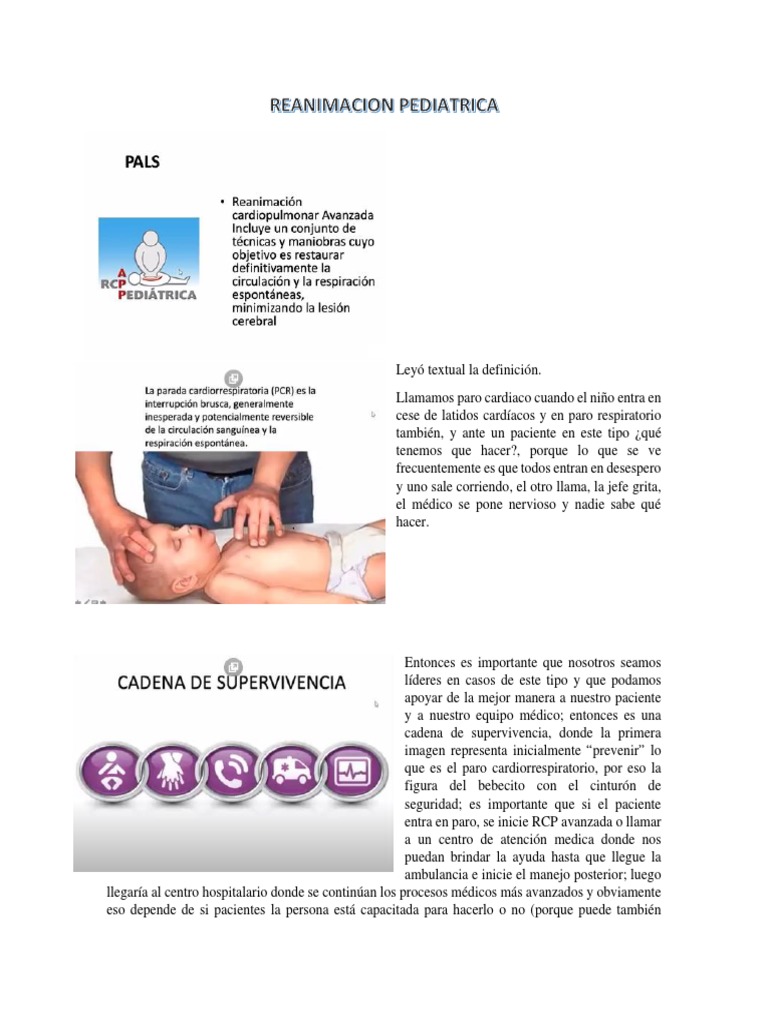 Reanimación pediátrica: pasos y objetivos en casos de paro ...