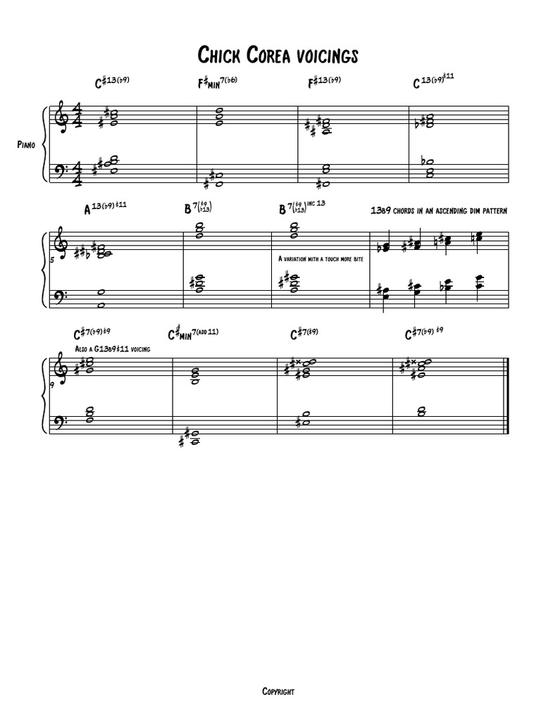 Chick Corea Voicings | PDF