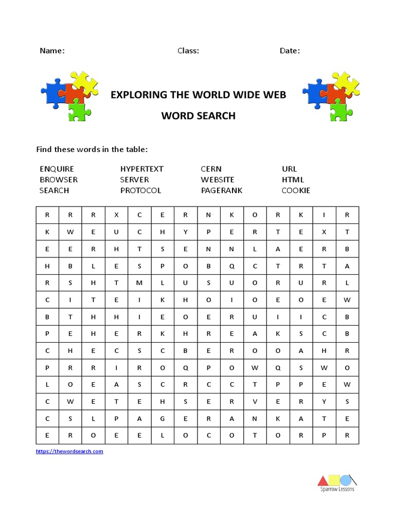 Exploring The World Wide Web Word Search | PDF