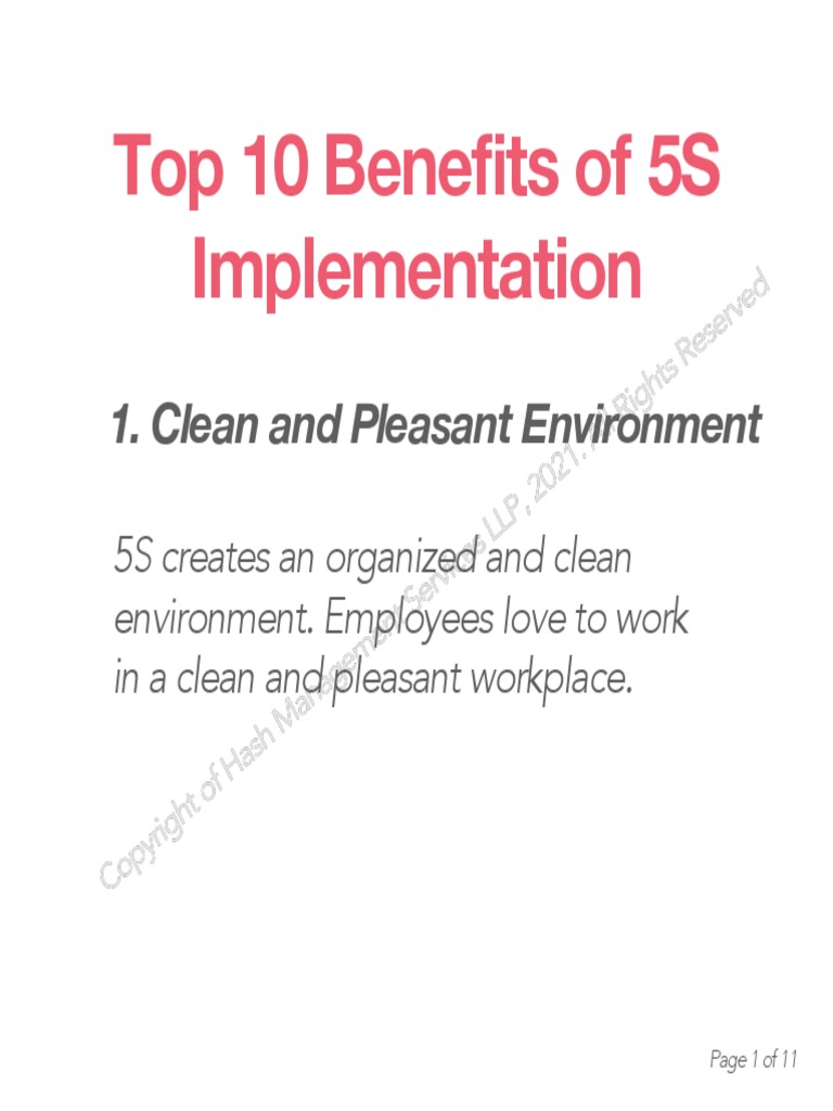 Benefits of 5S | PDF | Business