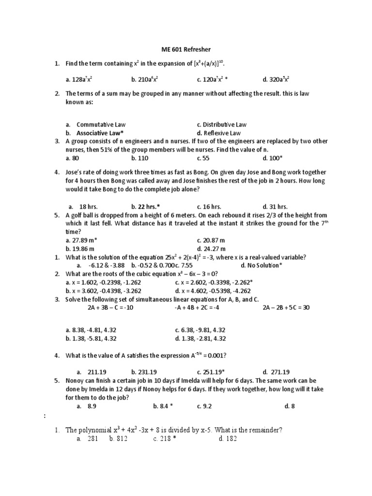 ME 601 Refresher | PDF | Triangle | Chemical Bond