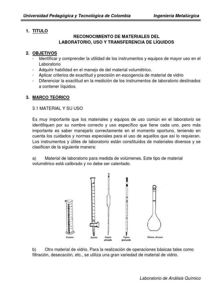 Practica 1-Instrucciones y Manejo de Material de Lab | PDF | Filtración | Laboratorios