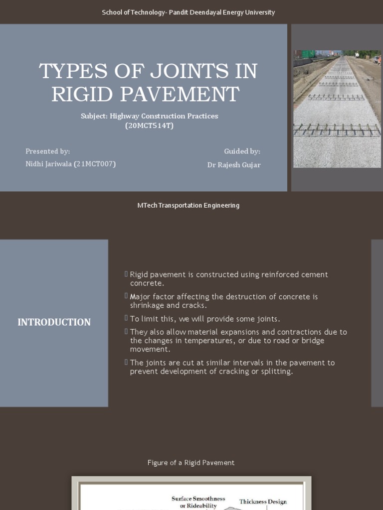Types of Joints in Rigid Pavement | PDF | Concrete | Road