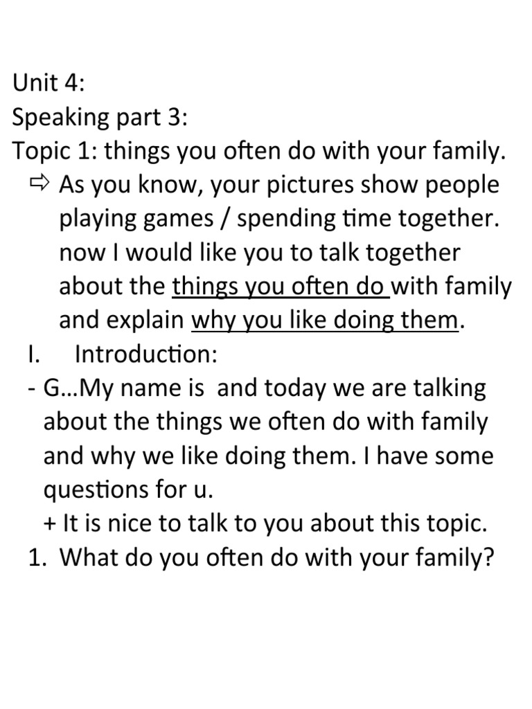 Unit 4 - Speaking 2 - 3 - Reading 3 - Listening 4 | PDF | Language Arts ...