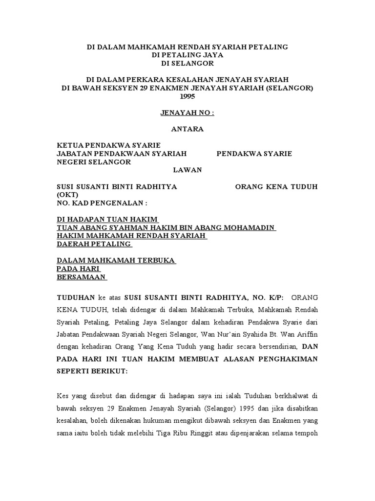 Kertas Pertuduhan Okt 1 | PDF