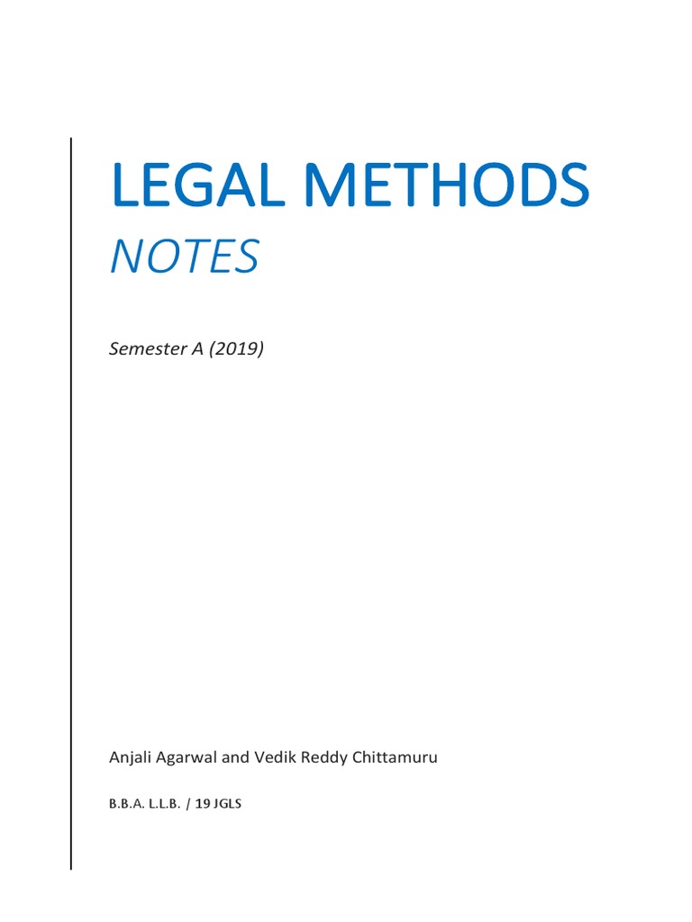 Legal Methods - Notes | Download Free PDF | Statutory Interpretation ...