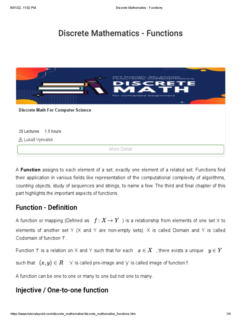 Discrete Mathematics - Functions | PDF | Function (Mathematics) | Mathematical Relations