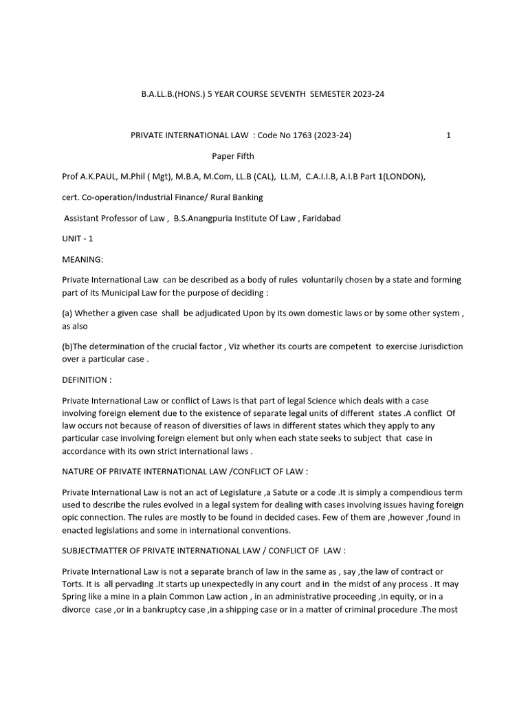 Pil | PDF | Choice Of Law | Jurisdiction