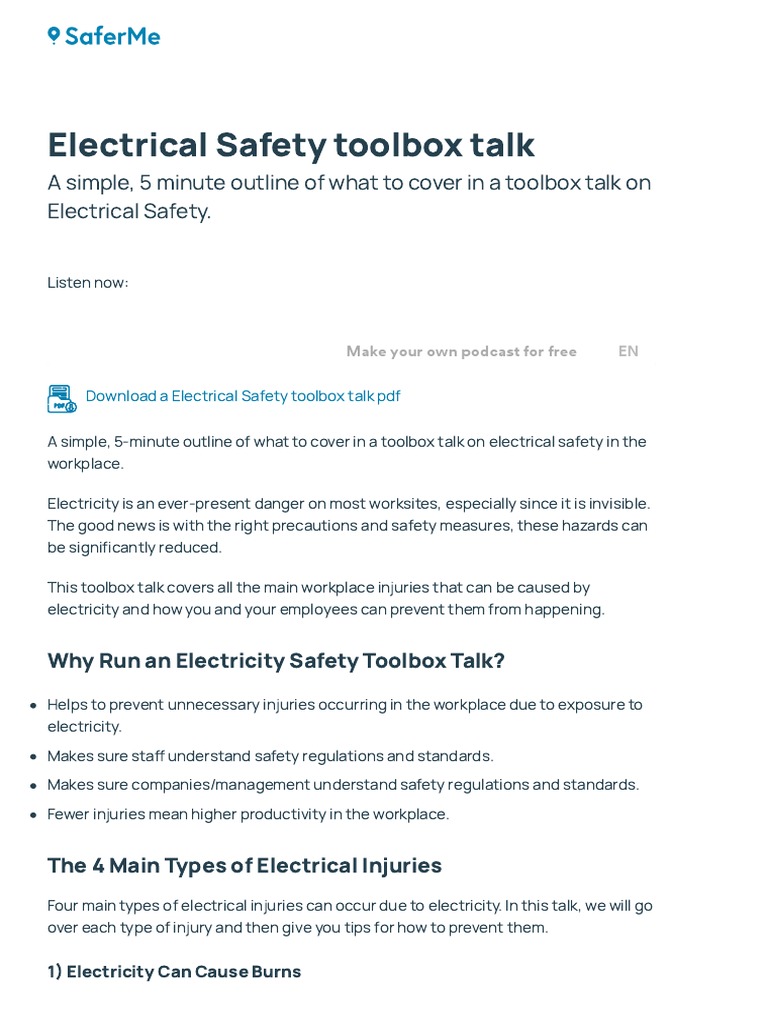 Electrical Safety | PDF | Occupational Safety And Health | Electrician