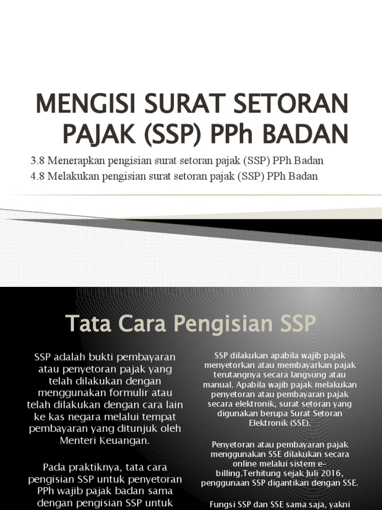 SSP PPH Badan | PDF