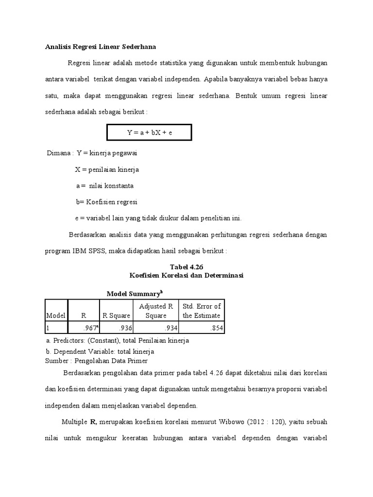CONTOH Regresi Sederhana-1 | PDF