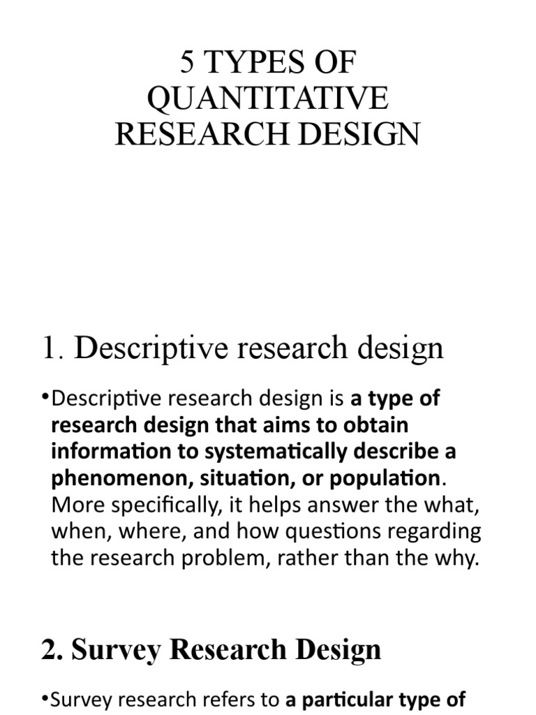 5 Types of Quantitative Research Design | PDF 5 Types of Quantitative Research Design | PDF