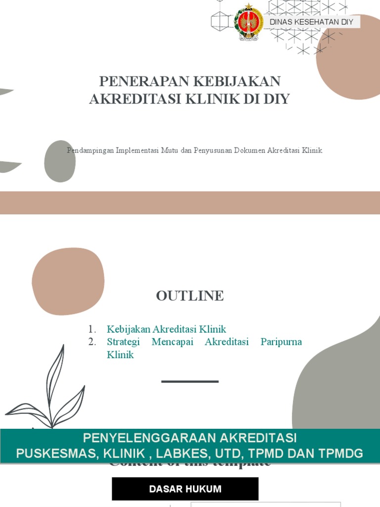 Kebijakan Akreditasi Klinik Di Diy Pdf