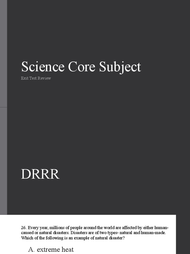 DRRR Exit Exam Review | PDF | Hazards | Volcano