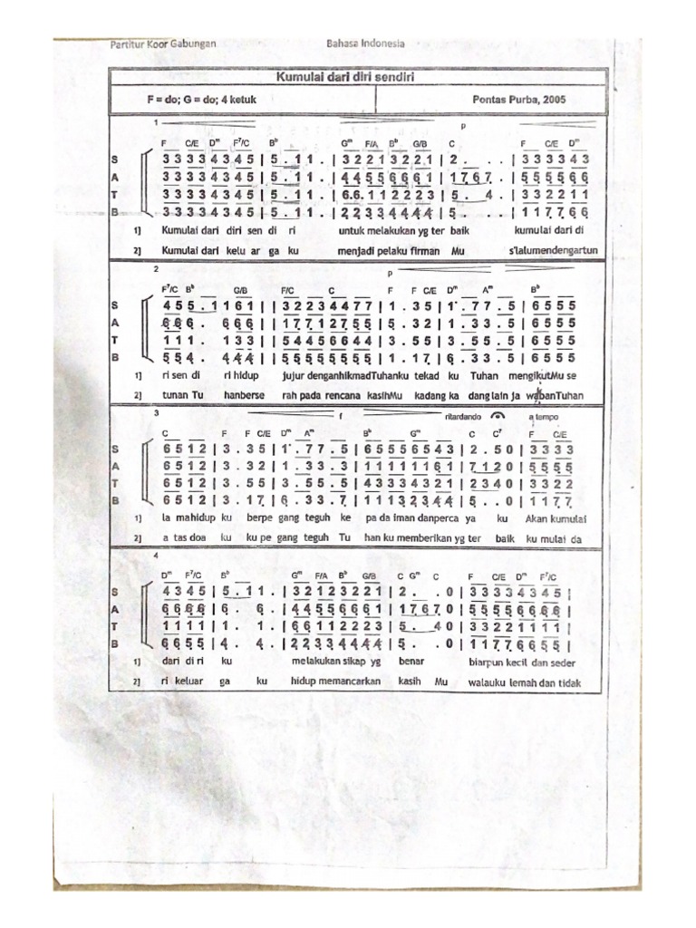 Partitur Koor Gabungan | PDF