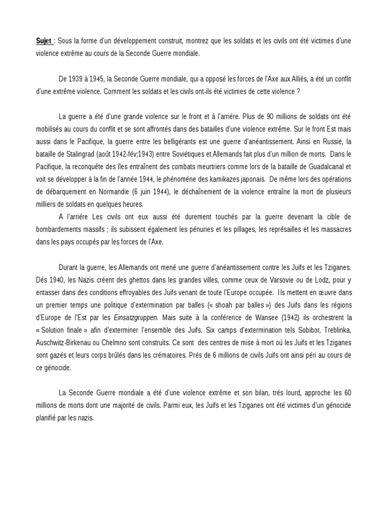 Developpement Construit Histoire ww2 | PDF | Seconde Guerre mondiale ...