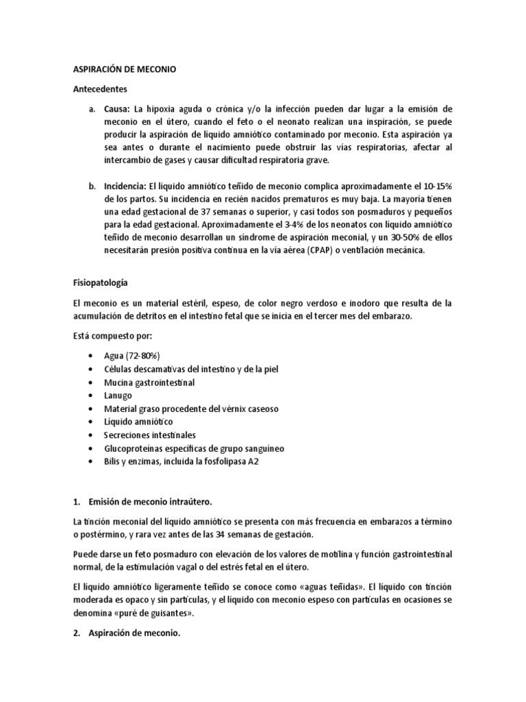 Aspiración de Meconio | PDF | Feto | El embarazo