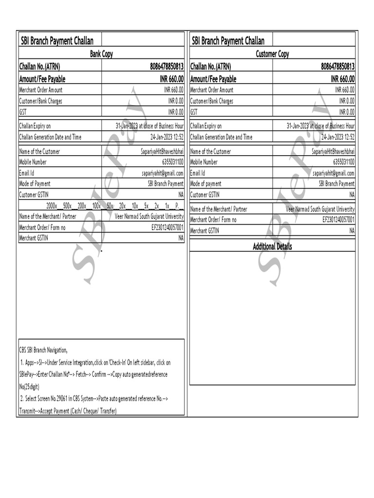 Sbiepay Sbiepay: Sbi Branch Payment Challan Sbi Branch Payment Challan ...