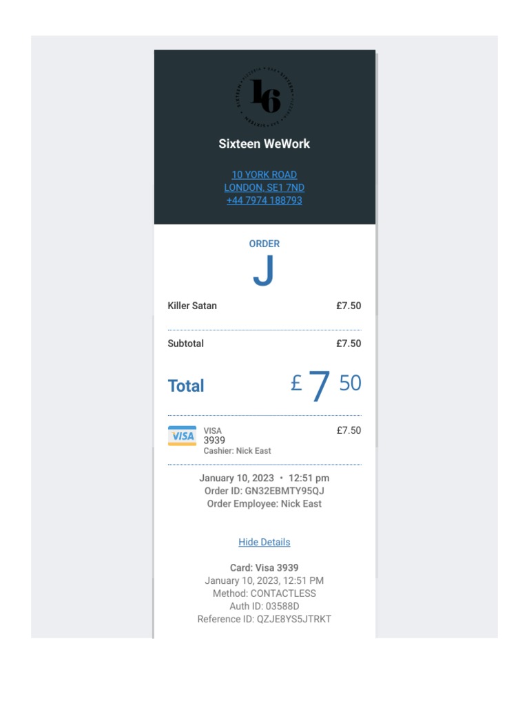 Sixteen WeWork - Online Receipt | PDF